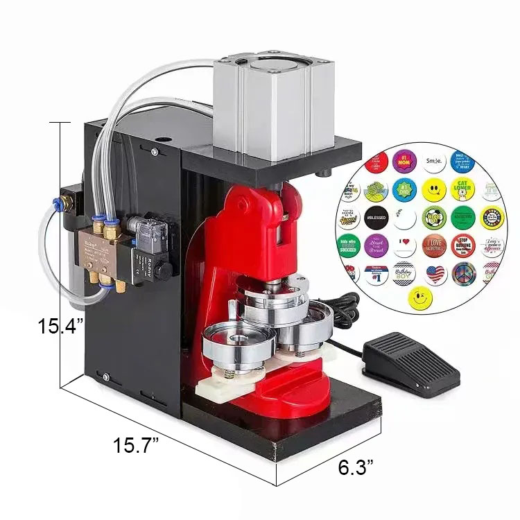 Pneumatic Badge Making Machine Pin Badge Maker Needd Air Compressor To ...